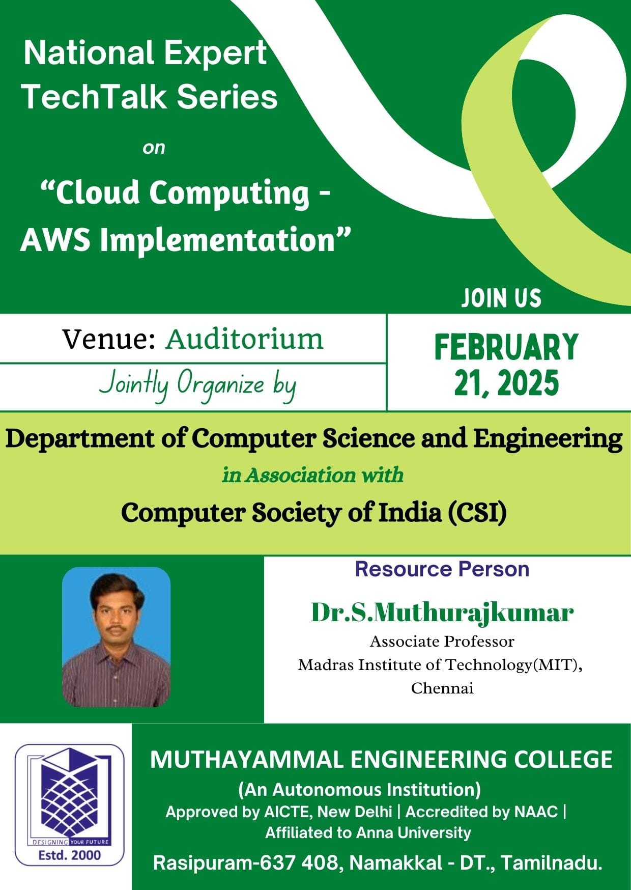National Expert TechTalk Series on Cloud Computing AWS Implementation
